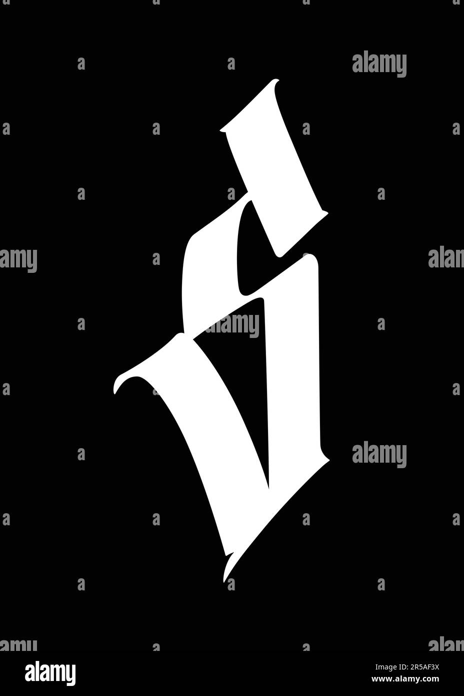 Letter s, in the Gothic style. Vector. Alphabet. The symbol is isolated ...