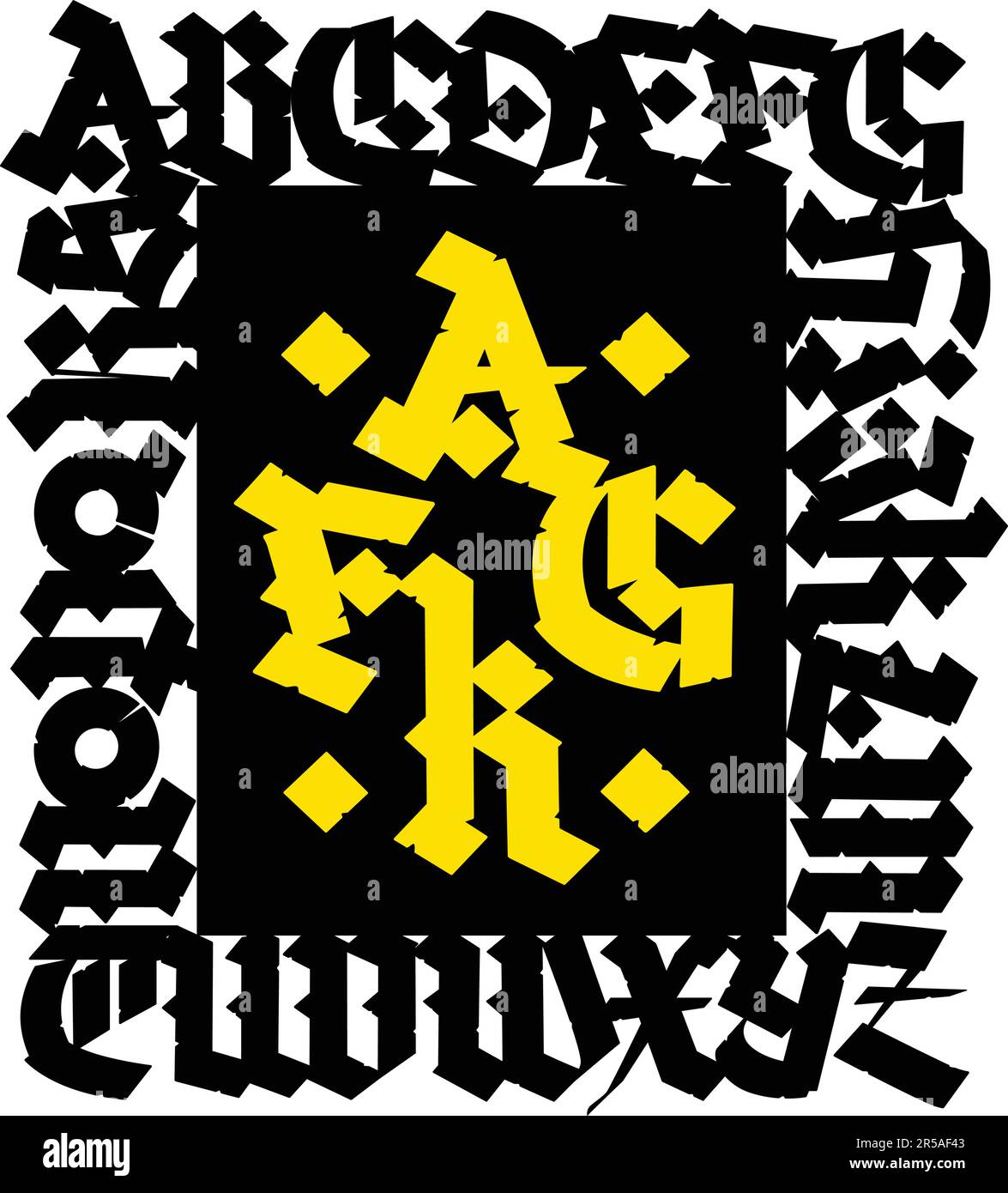 Gothic. Vector. Uppercase letters on a white background. Beautiful and ...