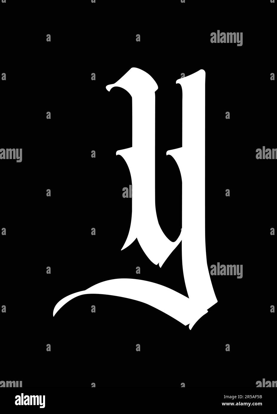 Letter y, in the Gothic style. Vector. Alphabet. The symbol is isolated ...