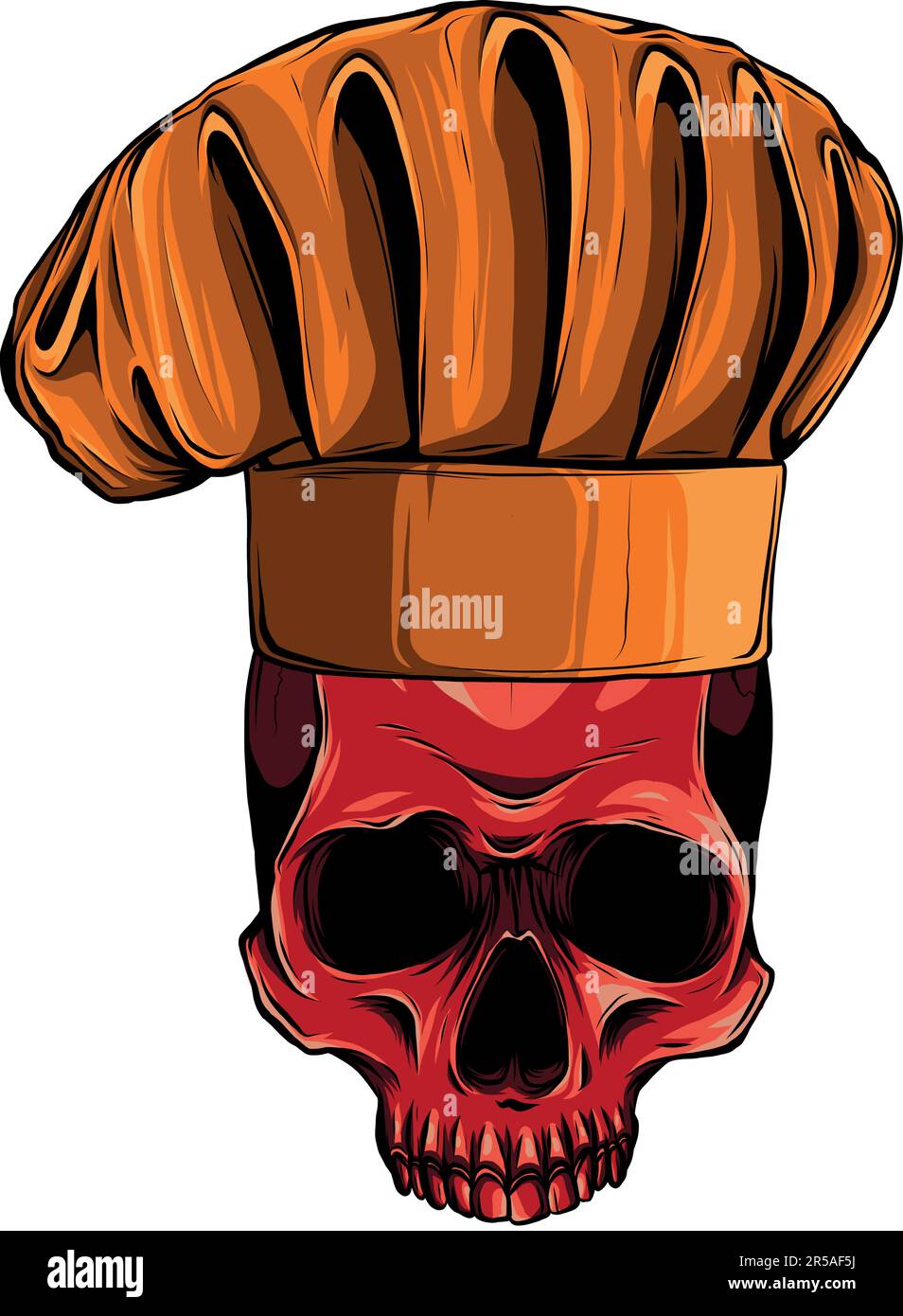 vector illustration of skull in chef hat Stock Vector Image & Art - Alamy