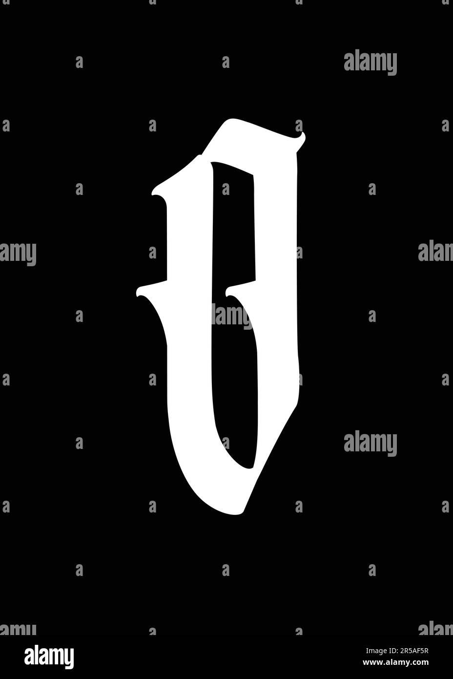 Letter o, in the Gothic style. Vector. Alphabet. The symbol is isolated ...