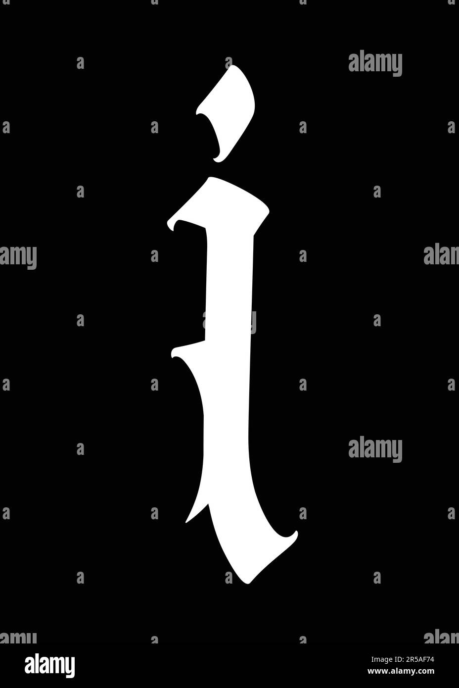 Letter i, in the Gothic style. Vector. Alphabet. The symbol is isolated ...