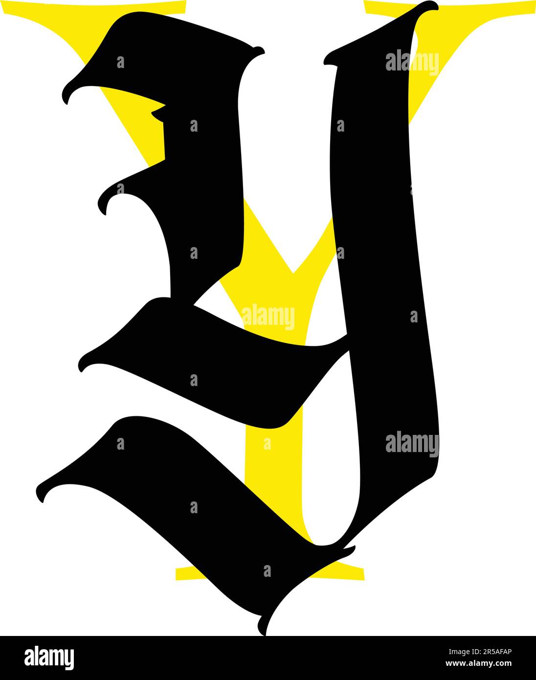 Letter Y, in the Gothic style. Vector. Alphabet. The symbol is isolated ...