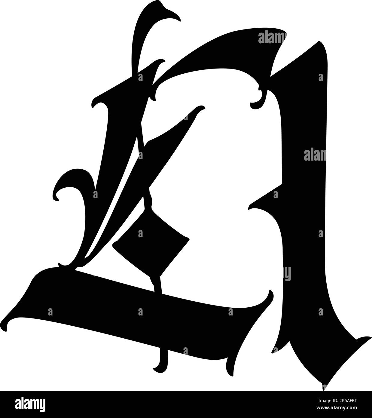 Letter L, in the Gothic style. Vector. Alphabet. The symbol is isolated ...