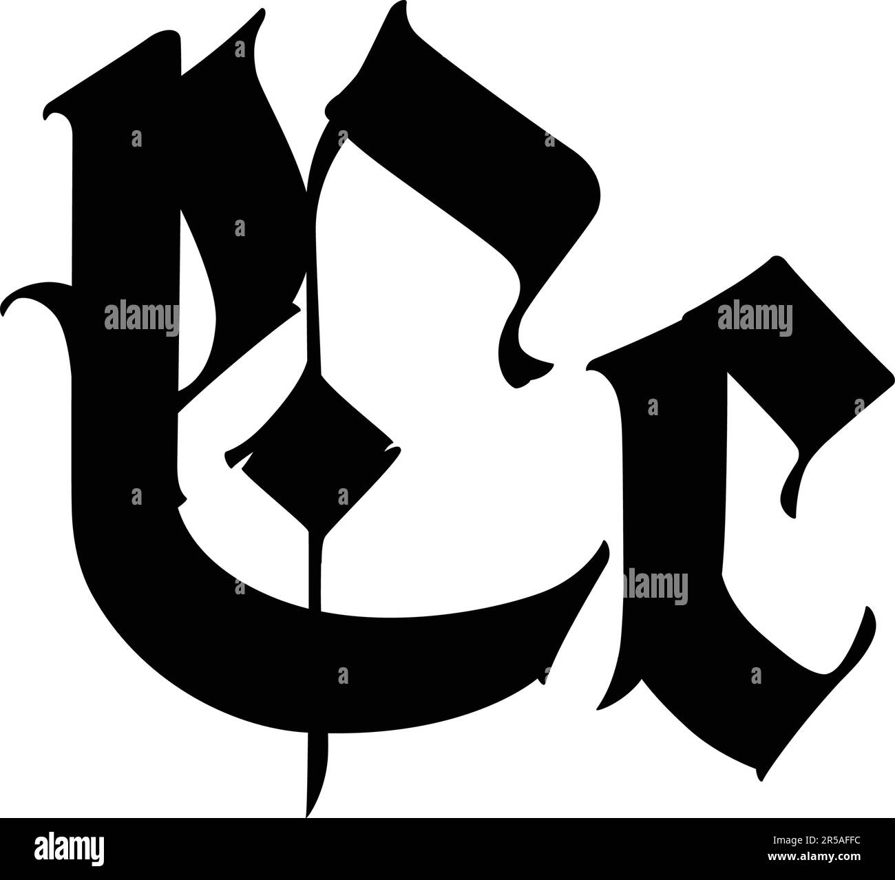 Letter C, in the Gothic style. Vector. Alphabet. The symbol is isolated ...