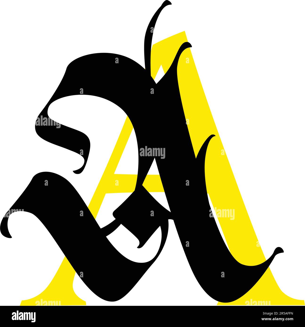 Letter A, in the Gothic style. Vector. Alphabet. The symbol is isolated ...