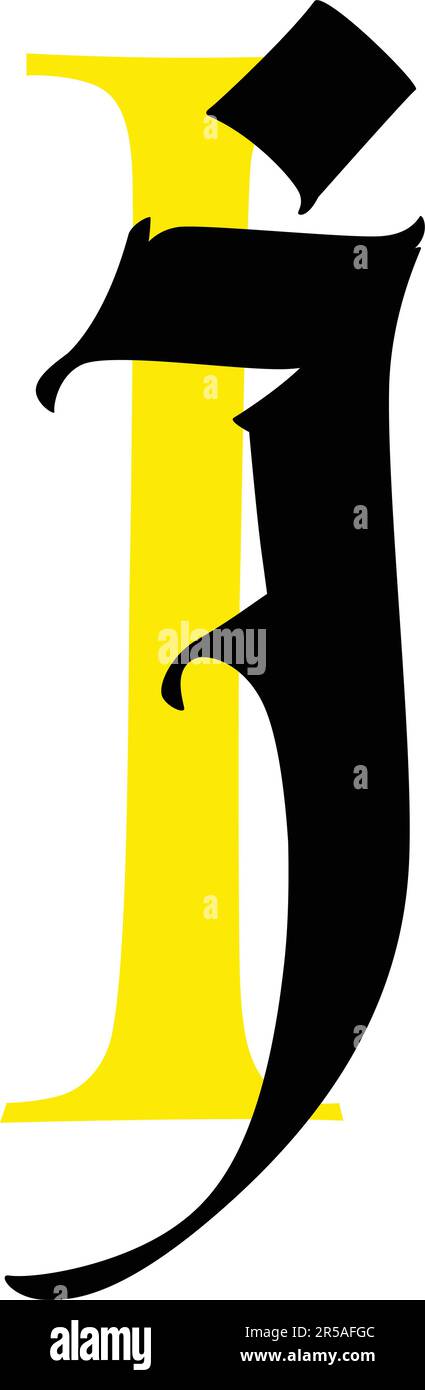 Letter I, in the Gothic style. Vector. Alphabet. The symbol is isolated ...