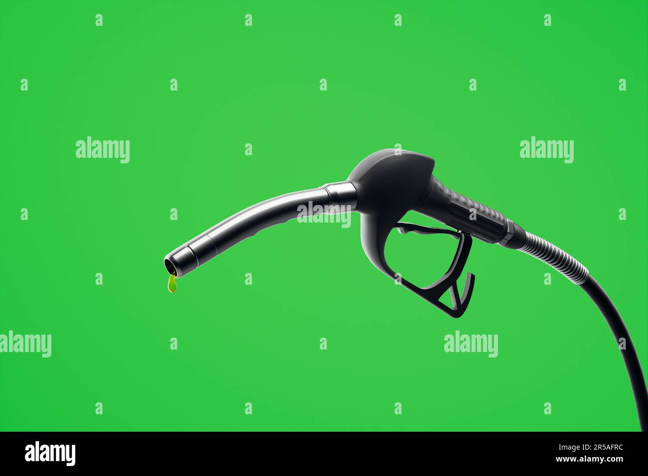The last drop of petrol. An isolated fuel pump nozzle from the gas ...