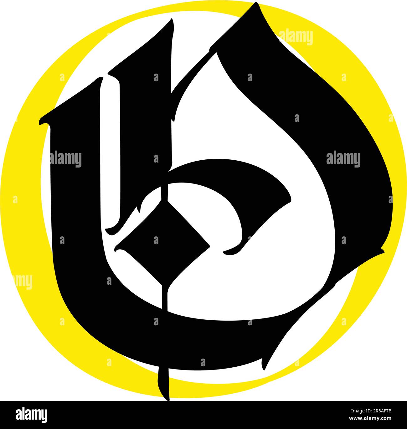 Letter O, in the Gothic style. Vector. Alphabet. The symbol is isolated ...