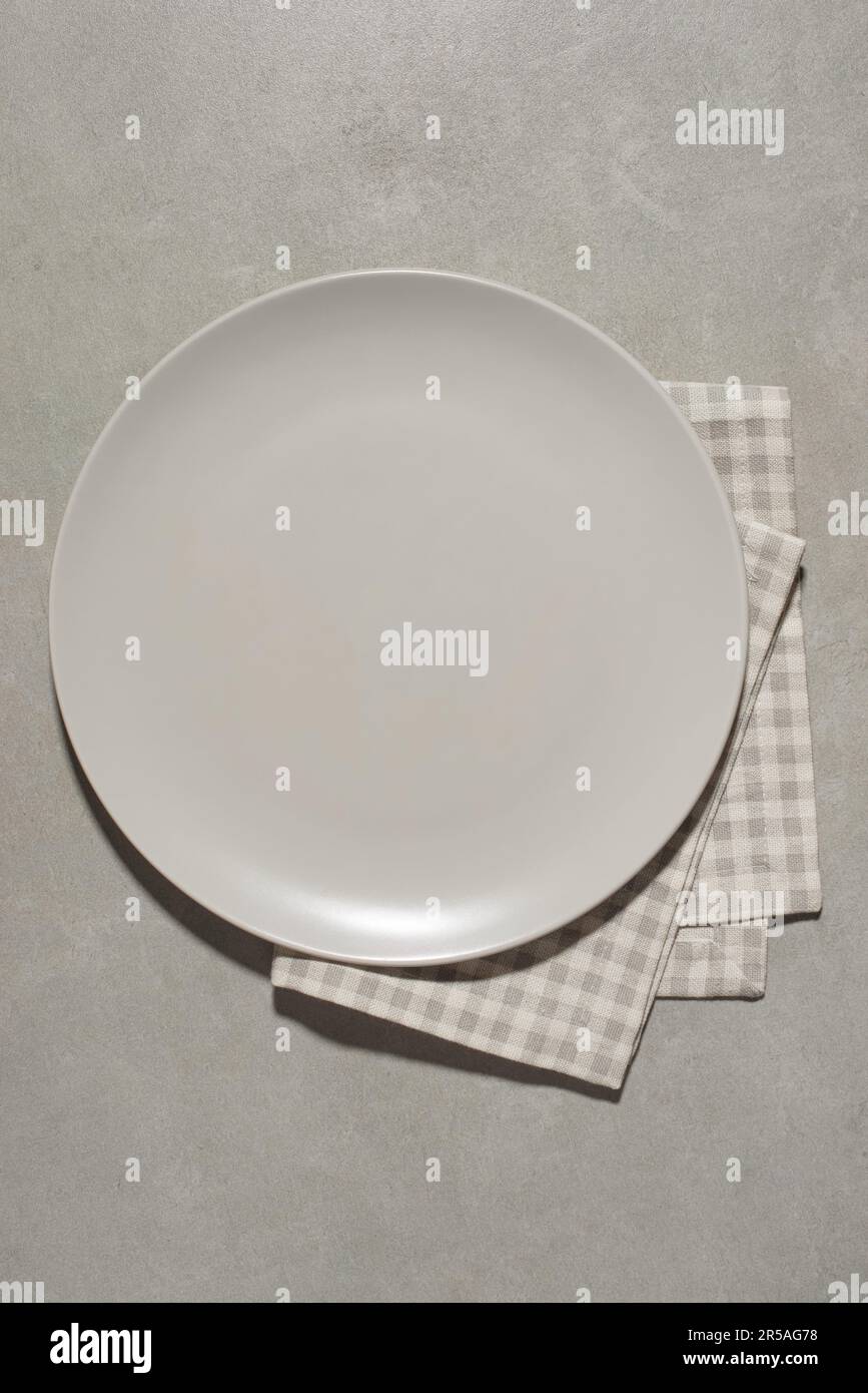 Empty gray plate on hi-res stock photography and images - Alamy