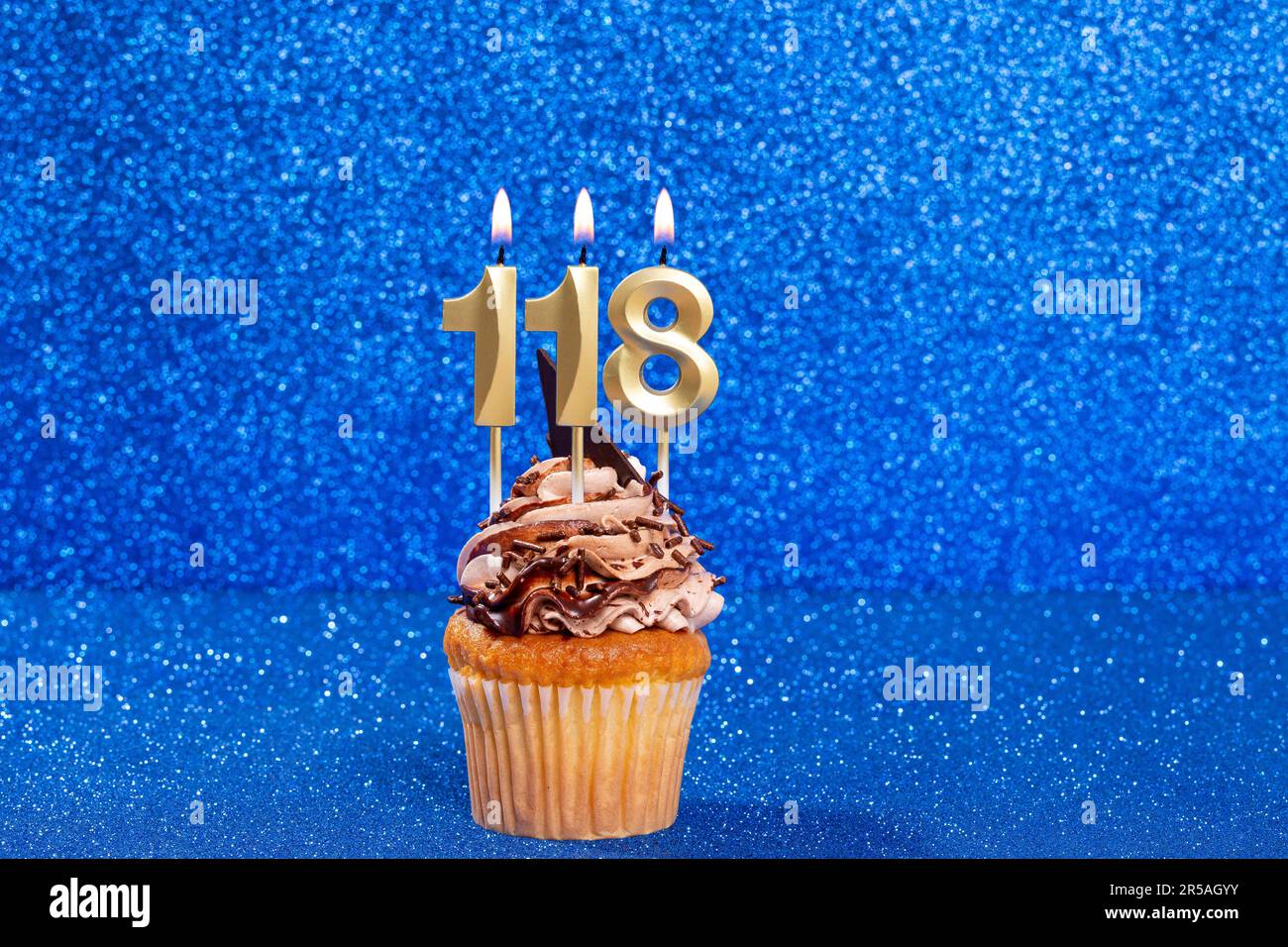 Cupcake With Number For Celebration Of Birthday Or Anniversary; Number ...
