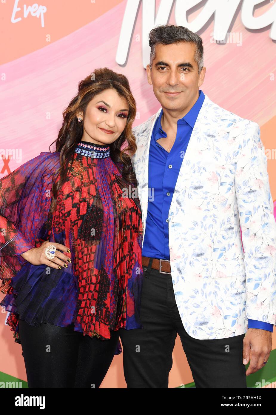 LOS ANGELES, CA - JUNE 01: (L-R) Anjali Bhimani and Sunil Malhotra ...