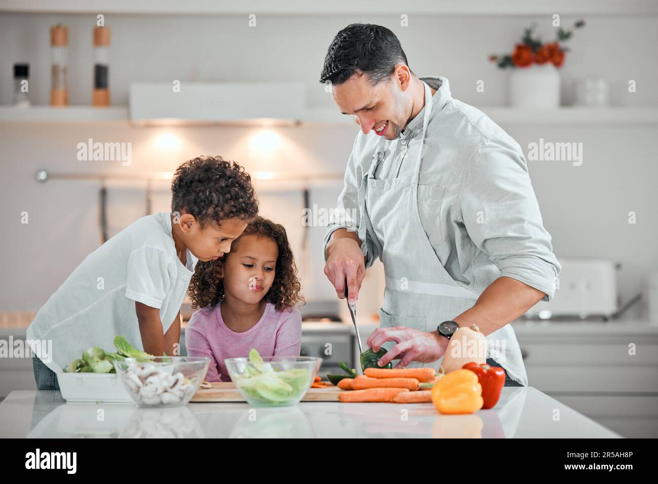 Cooking, help and meal prep with family in kitchen for health ...