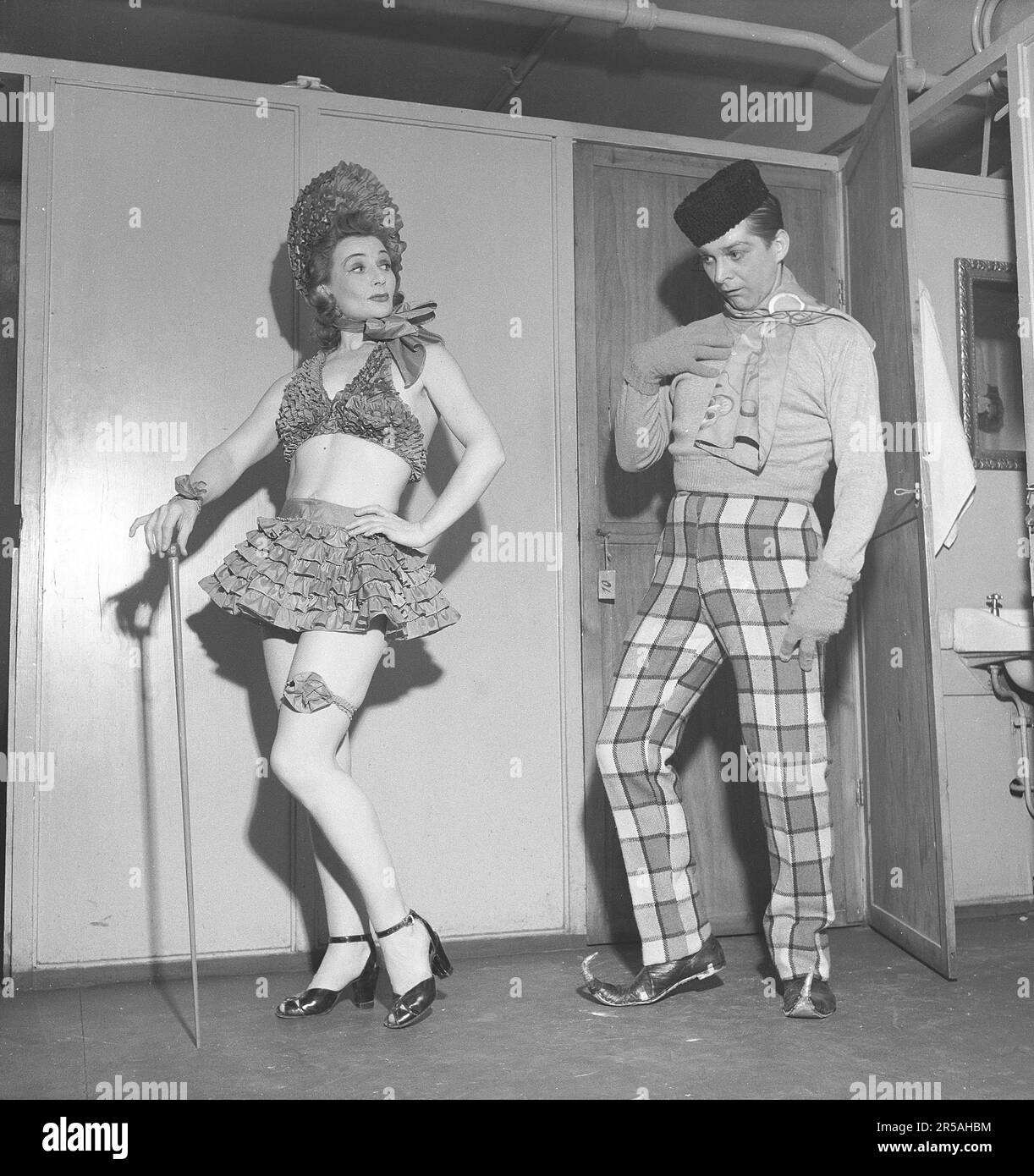 In the theatre in the 1950s. Behind the scenes at the theatre where a ...