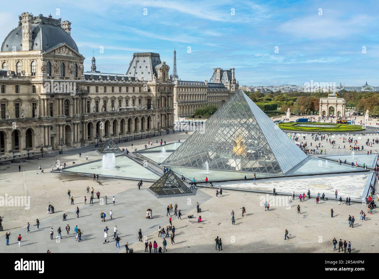 Louvre pyramid aerial hi-res stock photography and images - Alamy