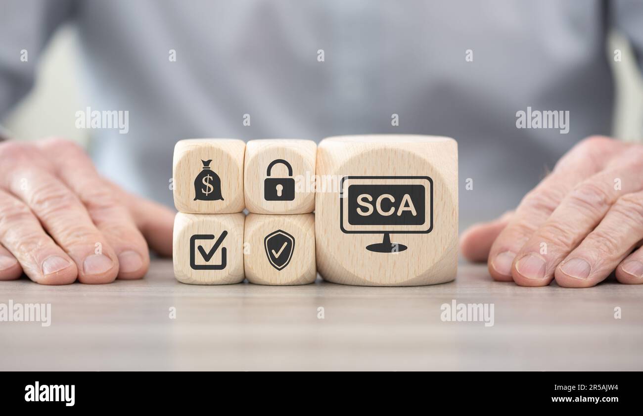 Wooden blocks with symbol of sca concept Stock Photo - Alamy
