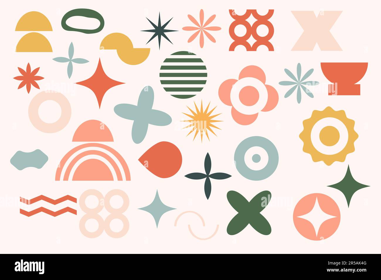 Set geometric shapes contemporary modern trendy elements basic forms ...