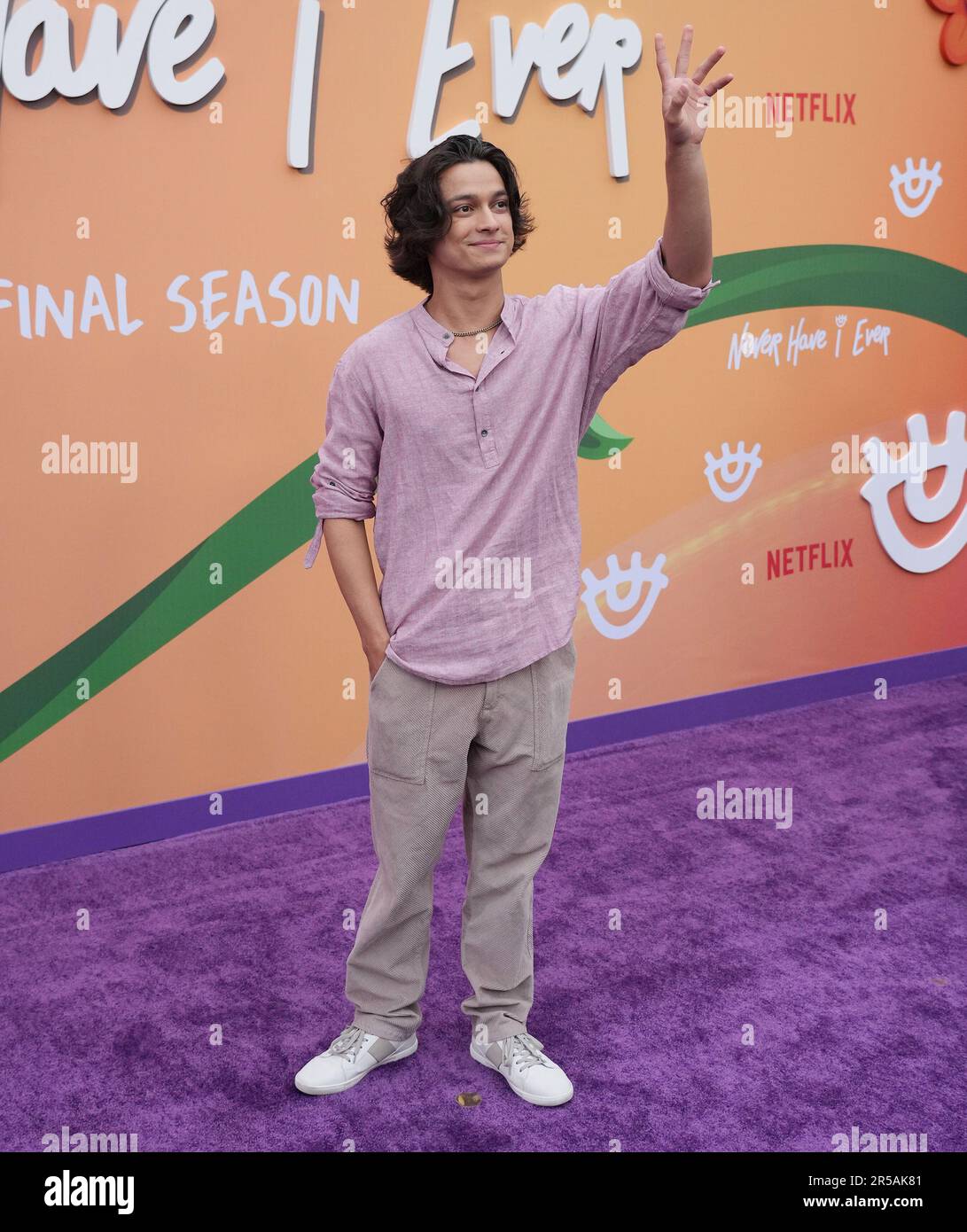 Rio Mangini arrives at Netflix's NEVER HAVE I EVER Season 4 Premiere Screening held at the ...