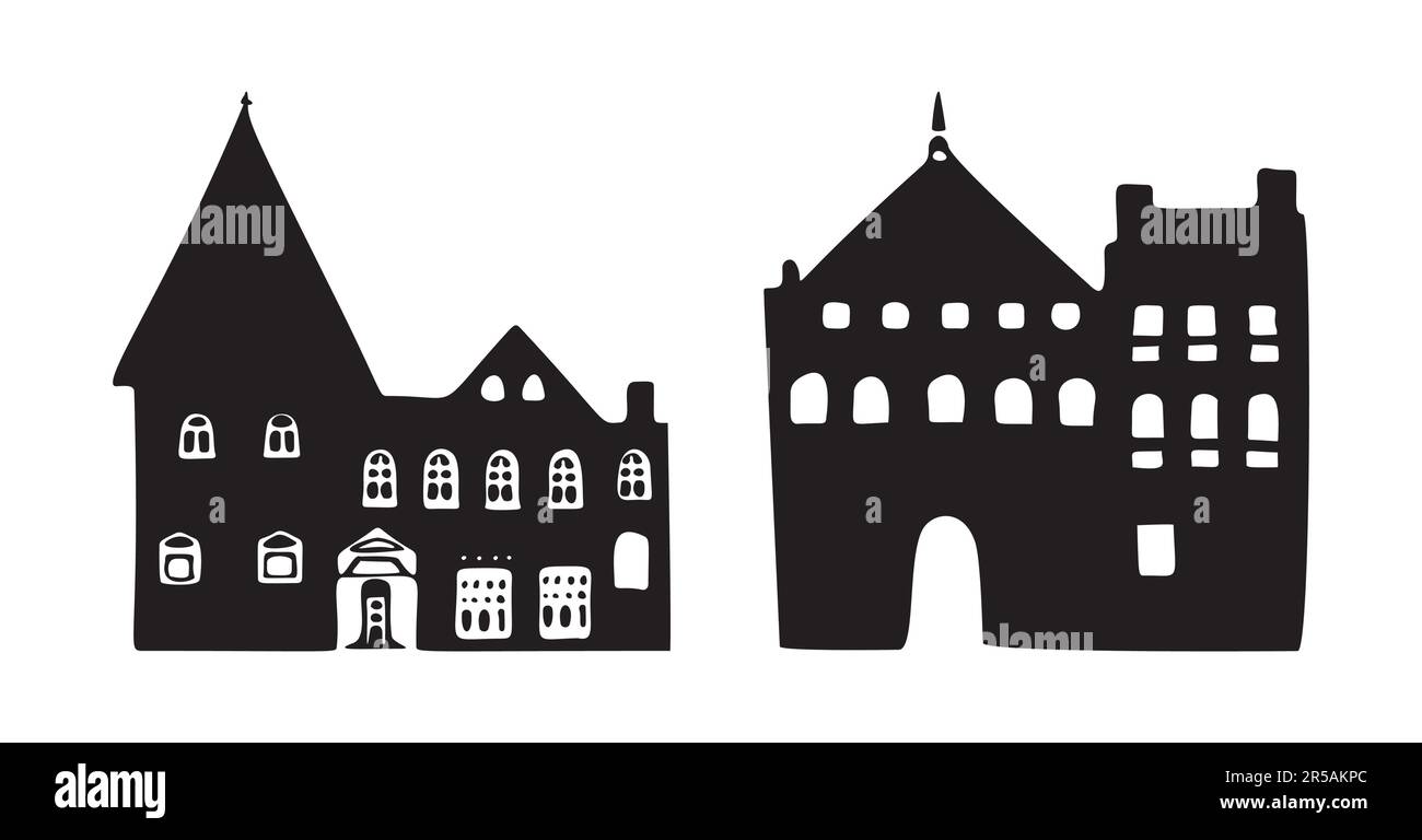 Set of rustic cottage motif in homestead vintage style. Vector ...