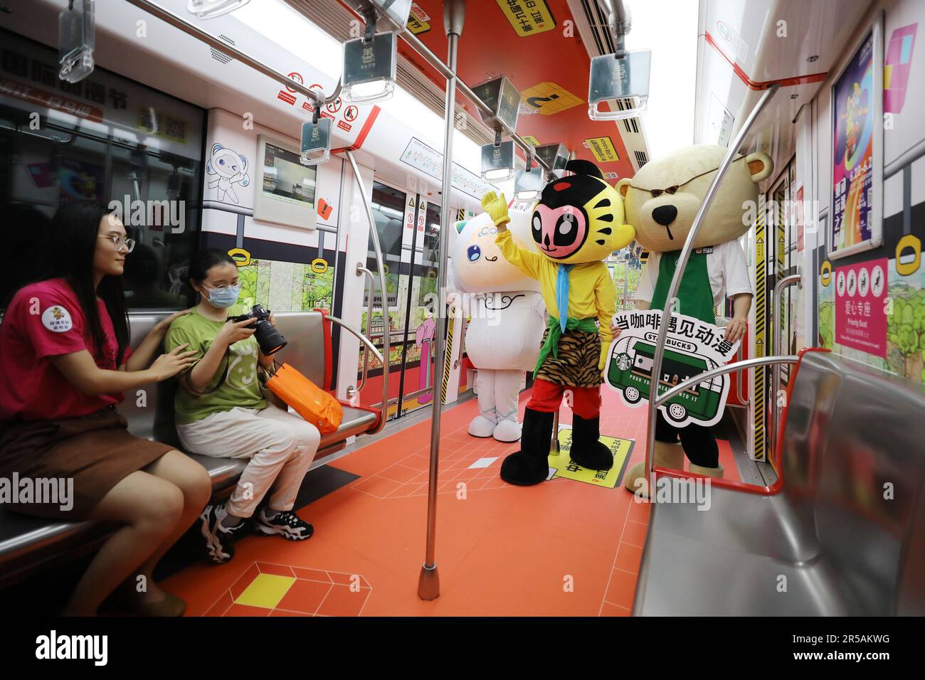 Hangzhou City, China, 1 June, 2023. The anime themed train of Hangzhou ...
