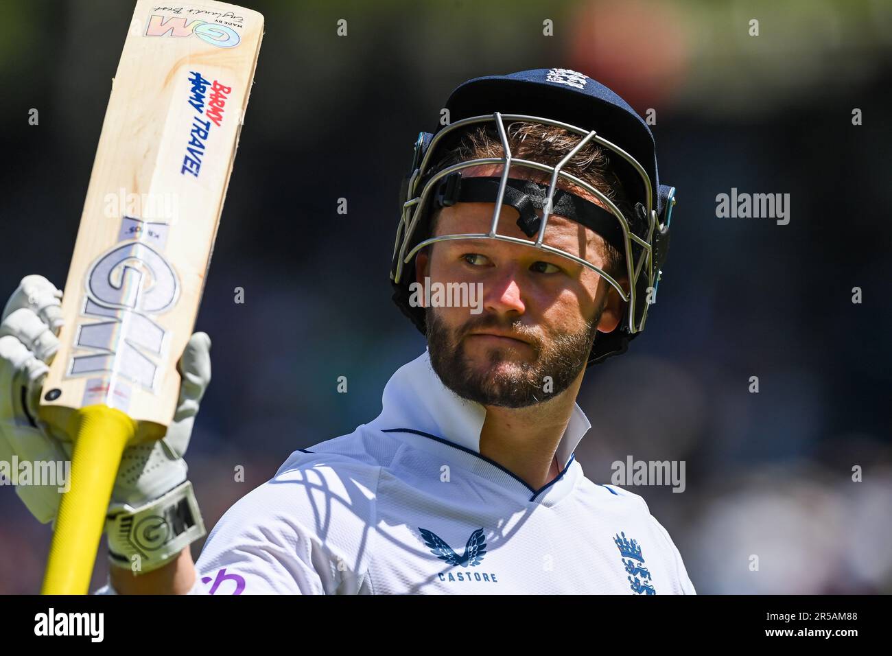 Ben Duckett of England acknowledges the crowd as he leaves the field at ...