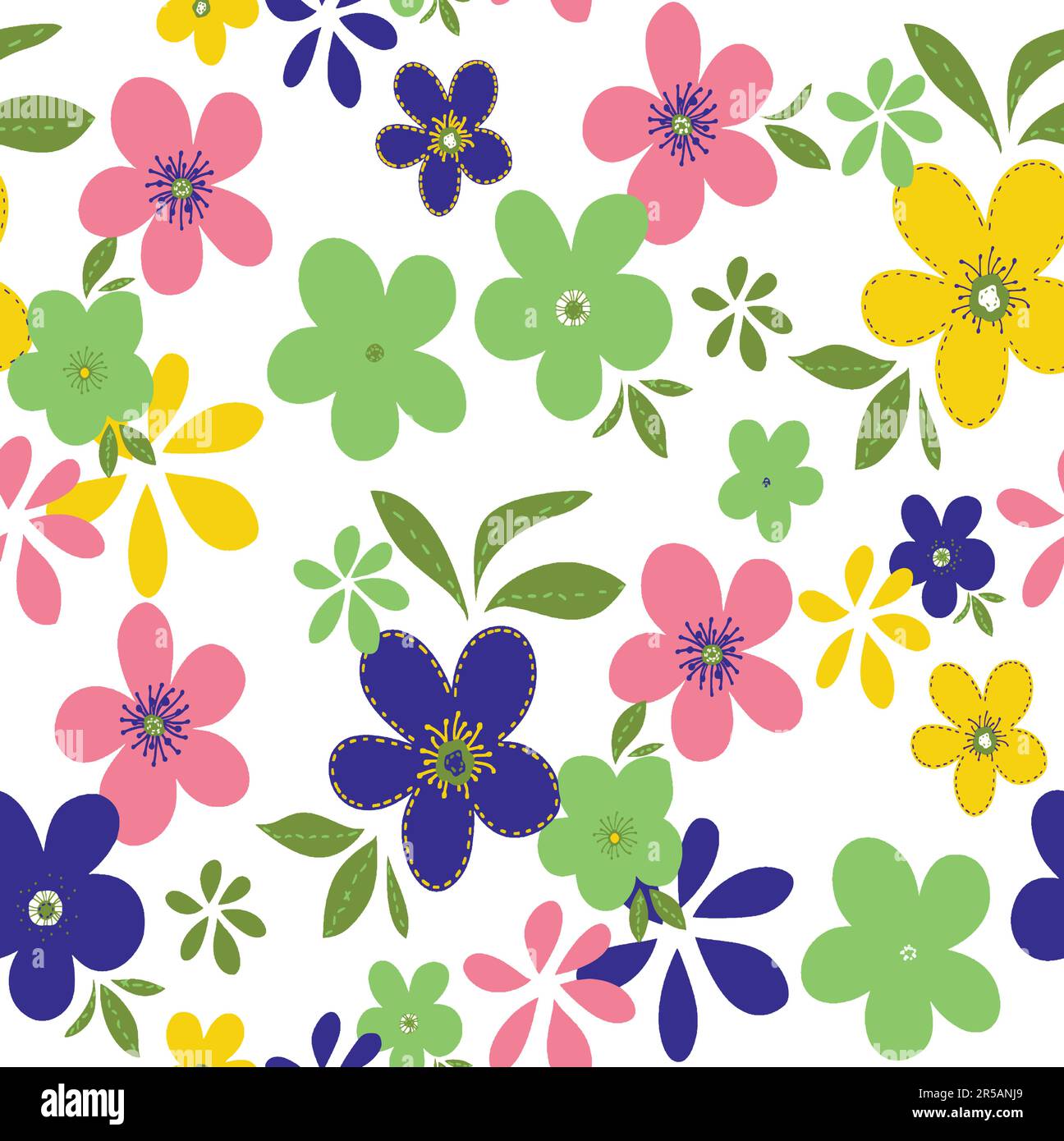 Abstract Design of Textured Flowers Ready for Textile Prints Stock ...