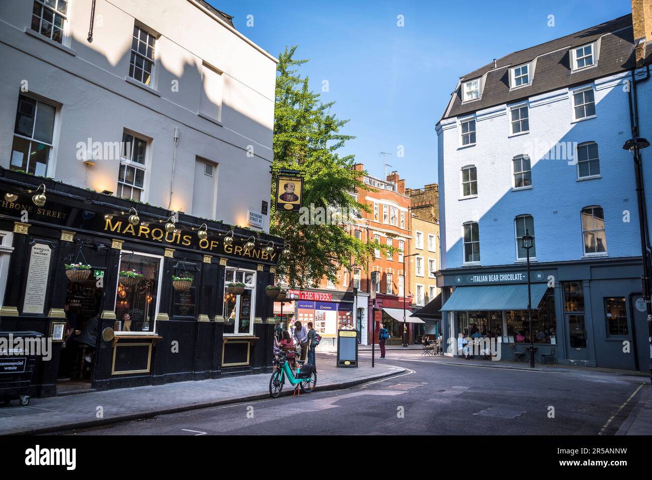Marquis of Granby pub, Rathbone Street, Fitzrovia, London, England, UK ...