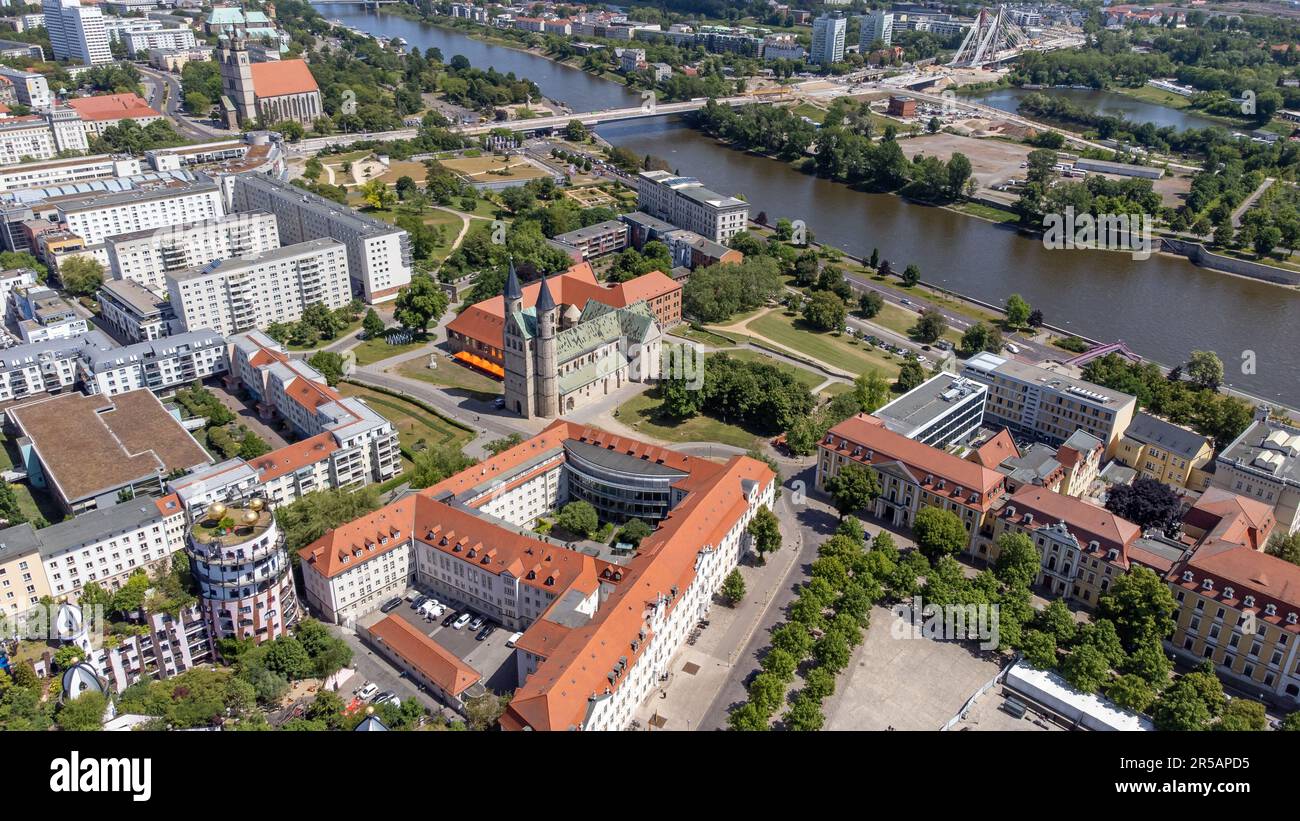 Aerial view magdeburg old city hi-res stock photography and images - Alamy