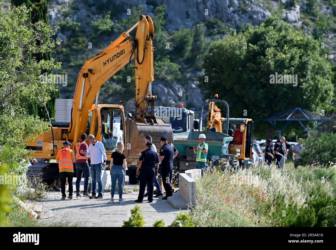 Brela, Croatia. 02nd June, 2023. Demolition of seven illegally built ...