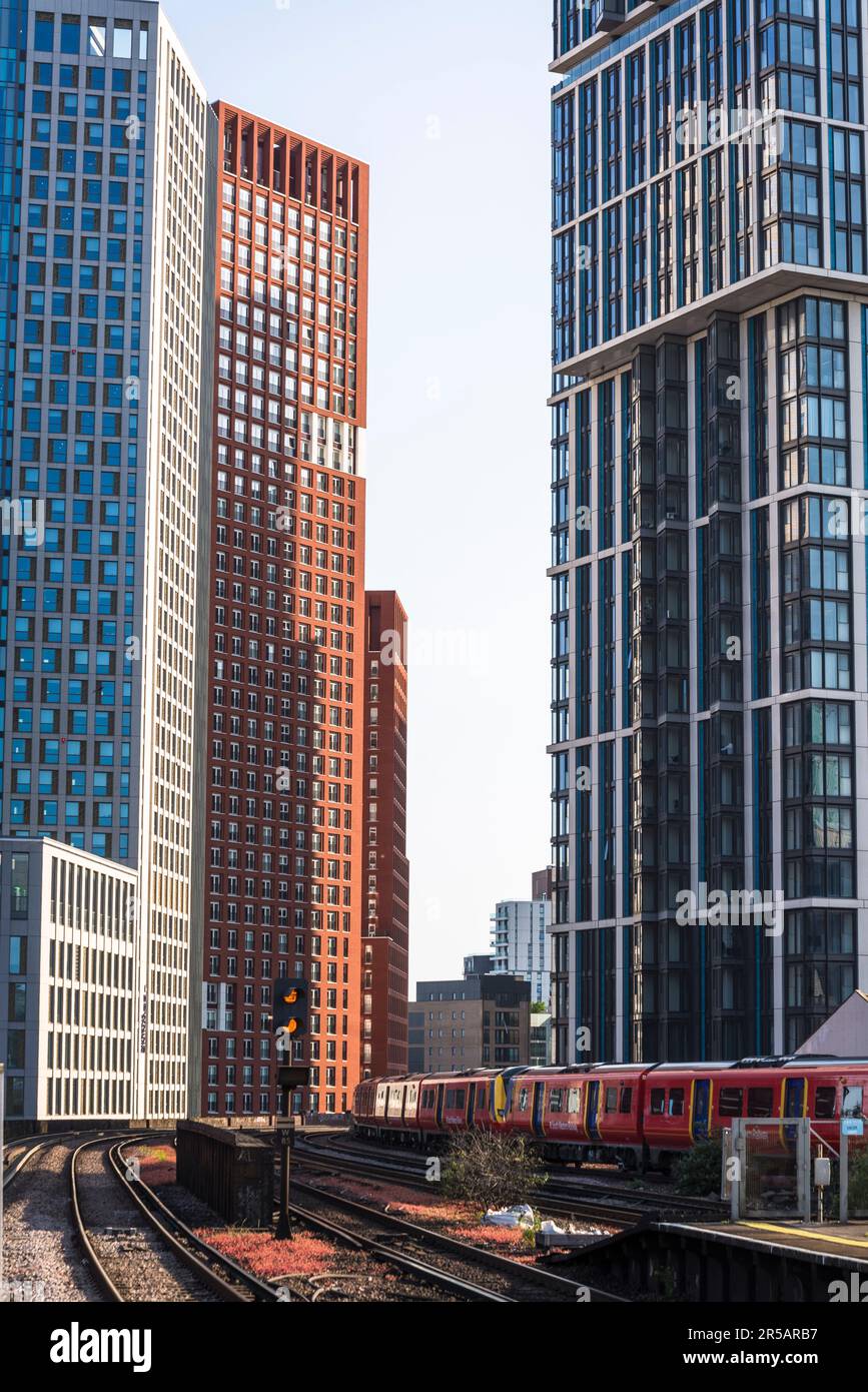 Vauxhall urban regeneration development with high-rise, residential ...
