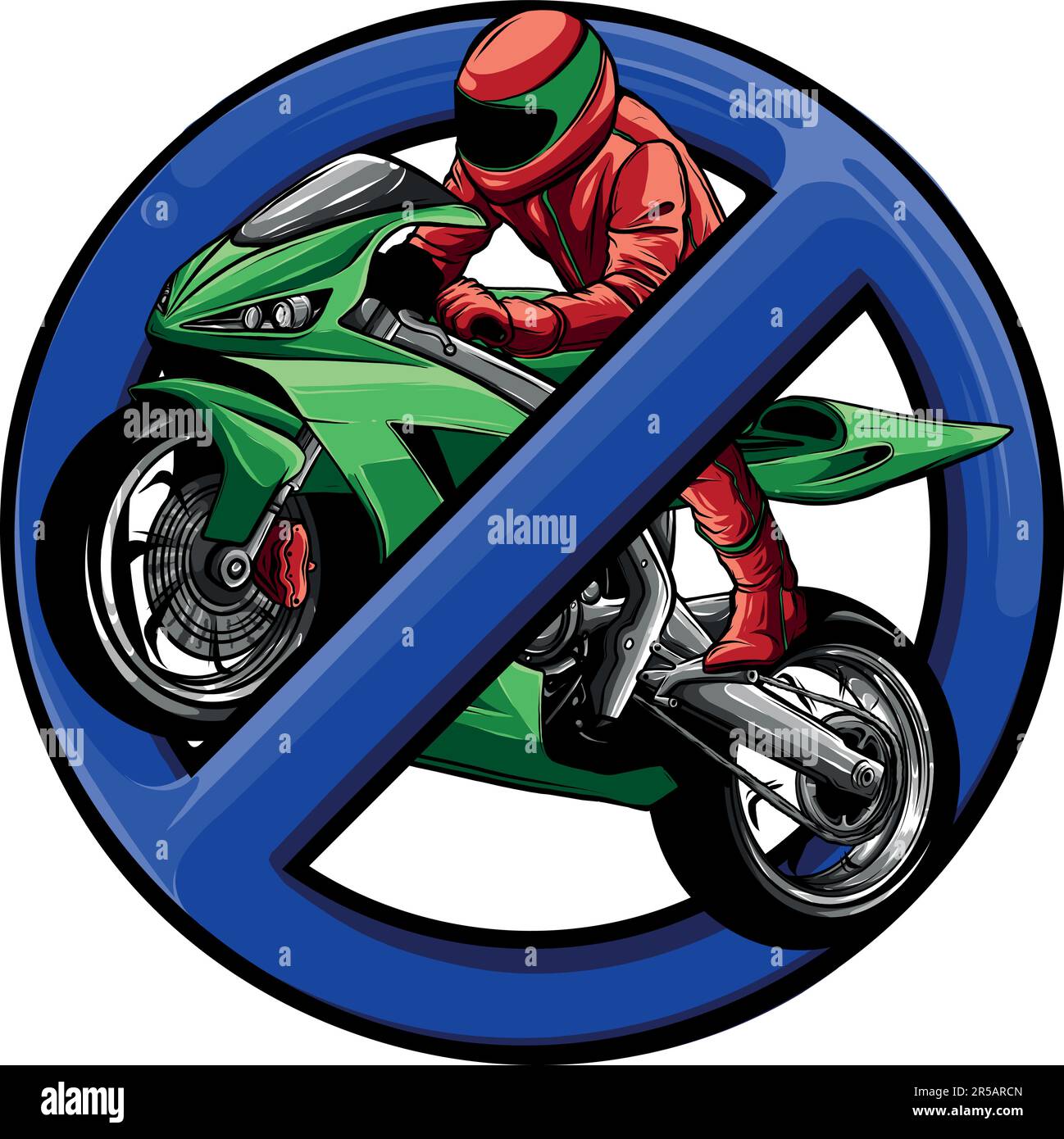 vector illustration of Motorcycle prohibition sign Stock Vector Image ...