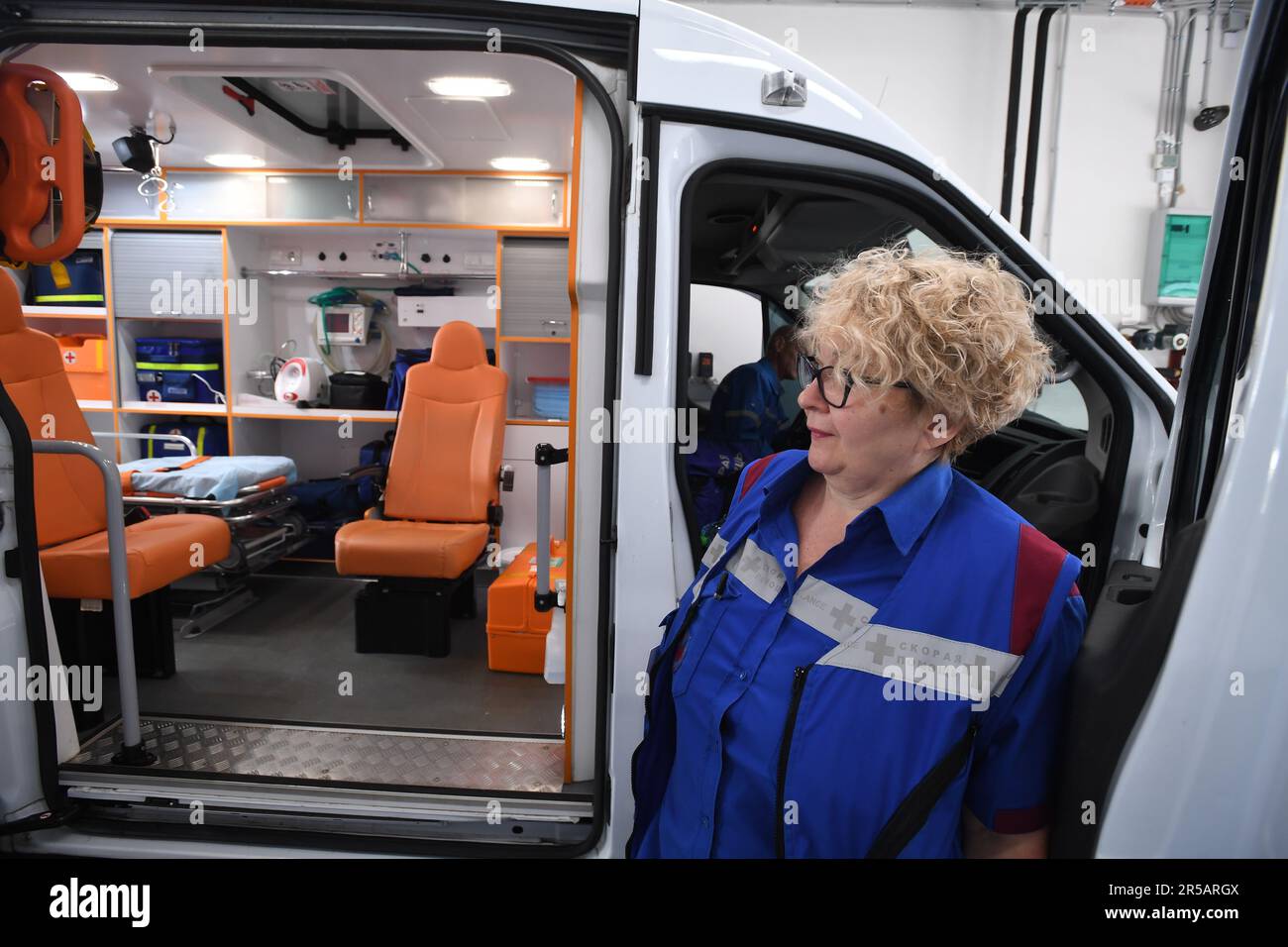 Moscow. An ambulance on the territory of the multidisciplinary clinical ...