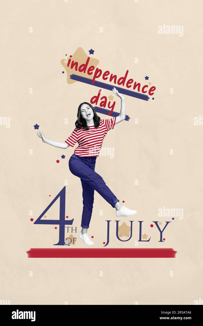 Vertical creative artwork photo collage of funny satisfied good mood ...