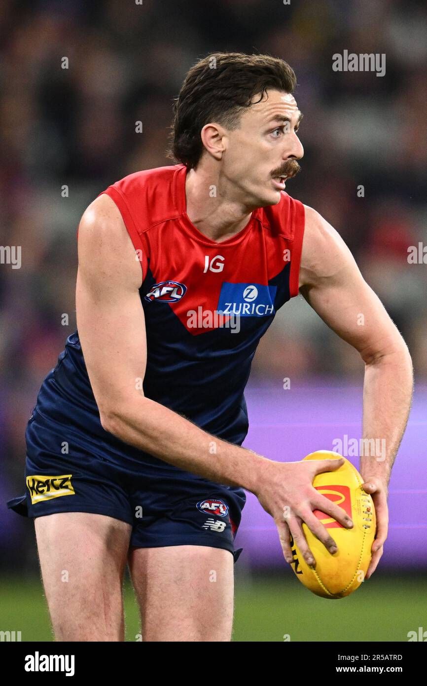 Melbourne, Australia. 02nd June, 2023. Jake Lever of Melbourne during ...