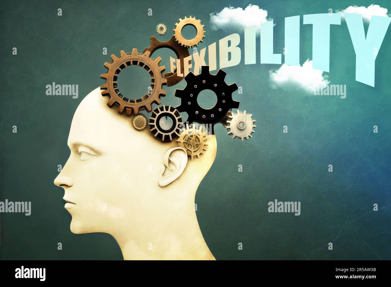 Flexibility that occupies human mind. Concept of Flexibility that comes ...