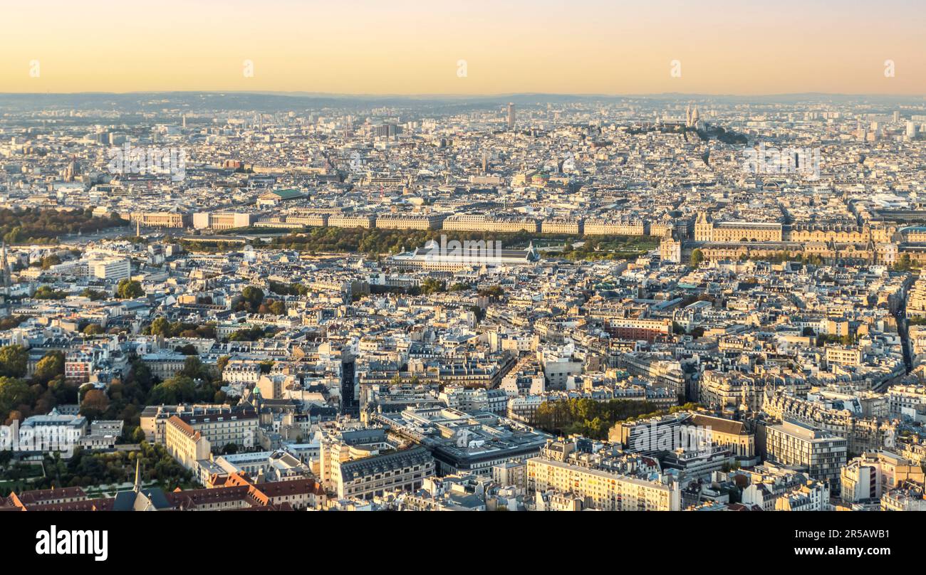 Aerial view of the center of Paris Stock Photo - Alamy