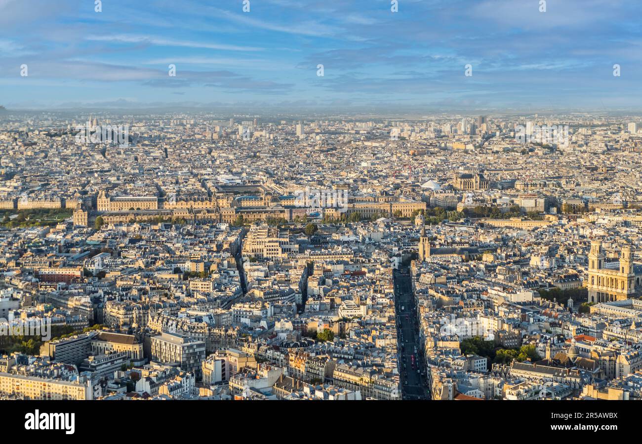 Aerial view of the center of Paris Stock Photo - Alamy