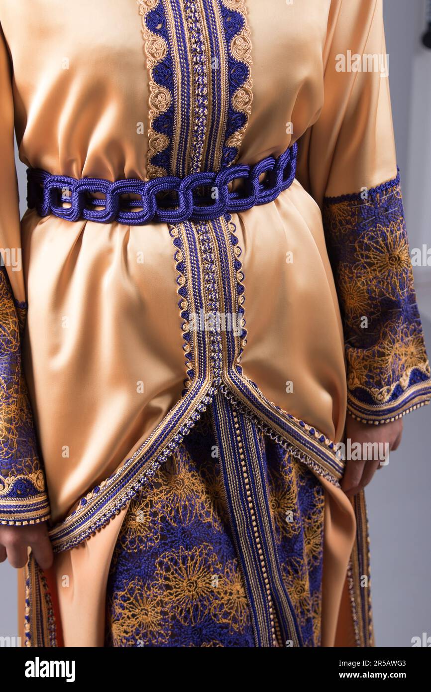 Female Model Adorned in a Traditional Moroccan Kaftan Stock Photo - Alamy