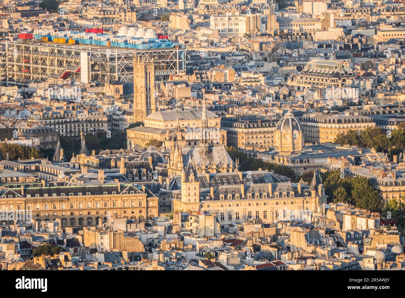 Aerial view of the center of Paris Stock Photo - Alamy