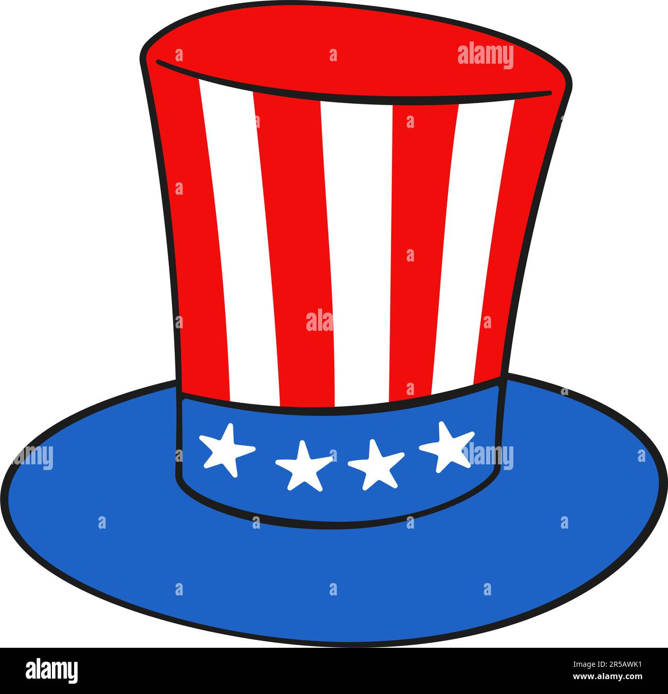 Top hat in colors of the USA flag. 4th of July. Independence Day ...