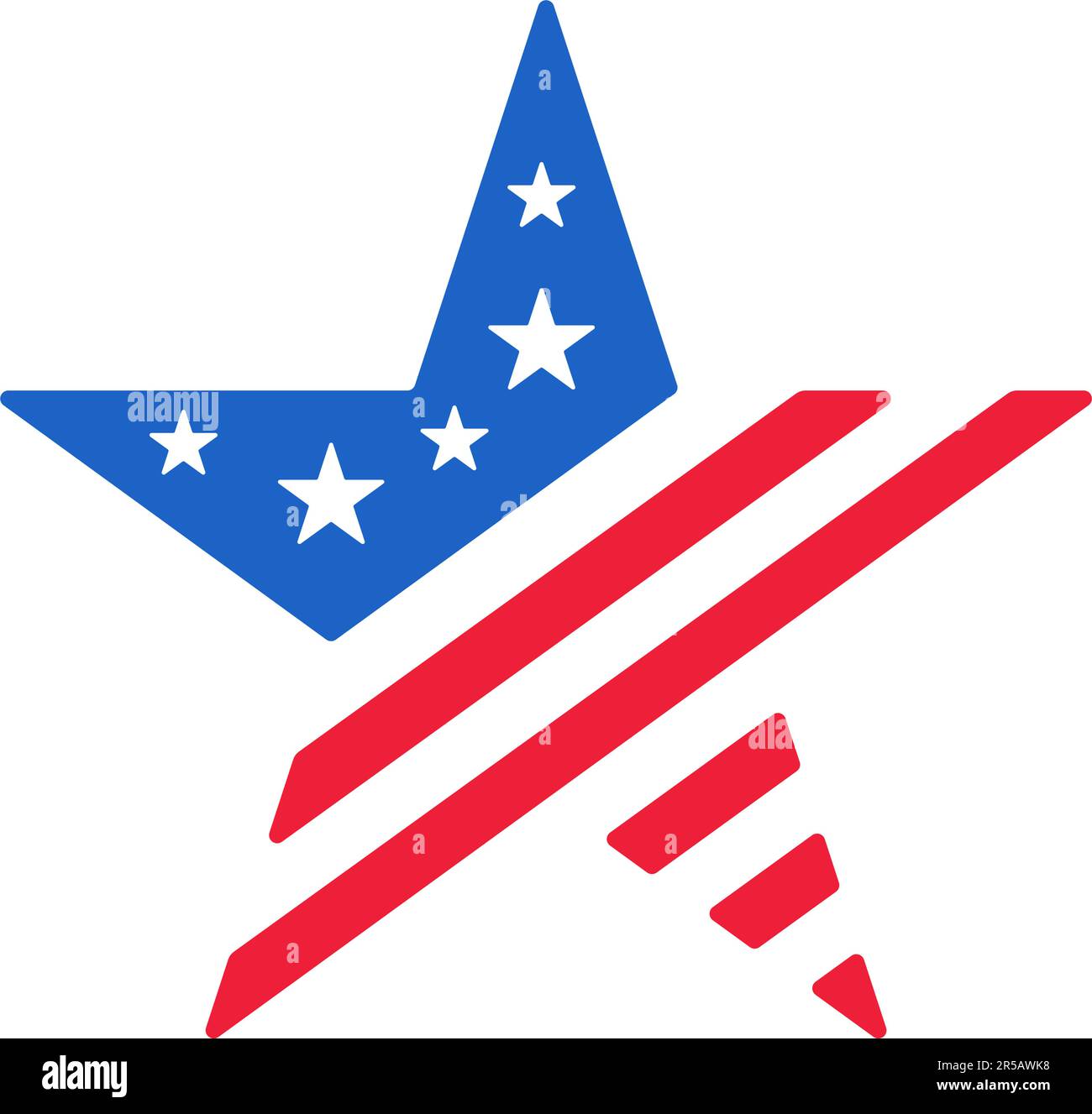 USA flag in the shape of a star. 4th of July. Vector illustration Stock ...