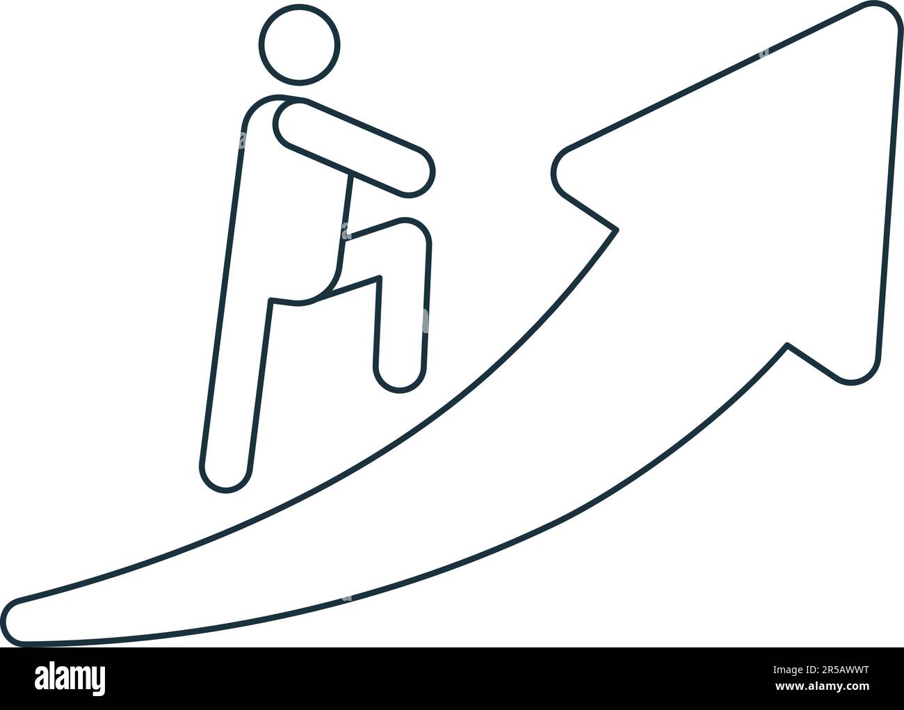 Ascent icon. Monochrome simple sign from performance collection. Ascent ...