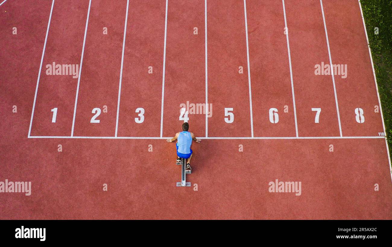 Drone shot man running on hi-res stock photography and images - Alamy