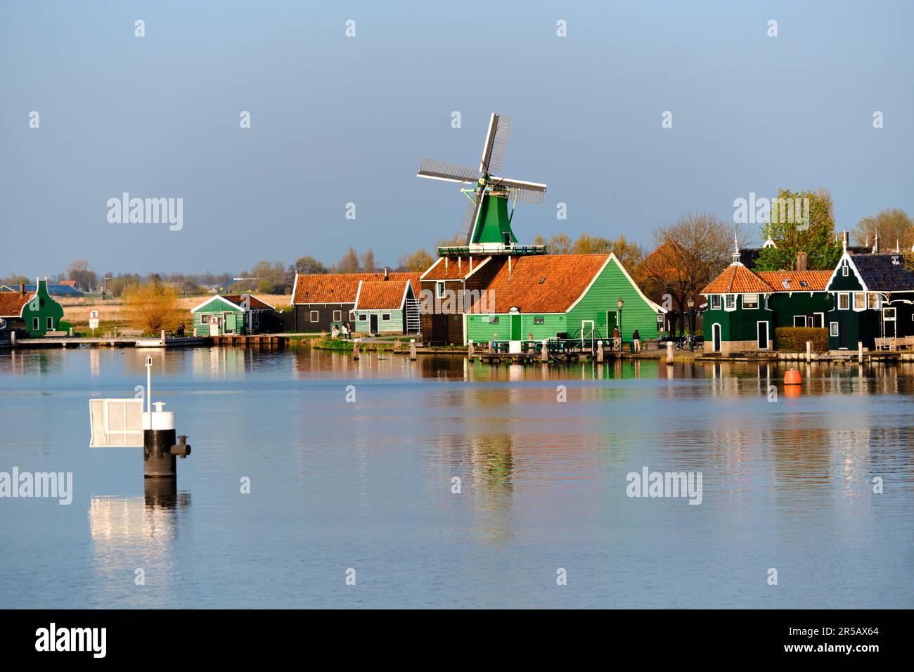 April 13 2022, Zaanse Schans, Netherlands, Authentic Dutch windmills ...