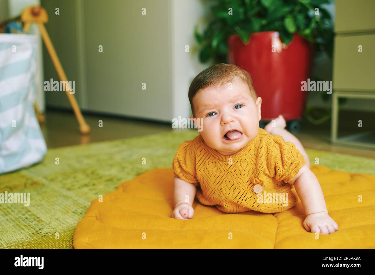 Tummy time for little baby, learning and development for little kids ...