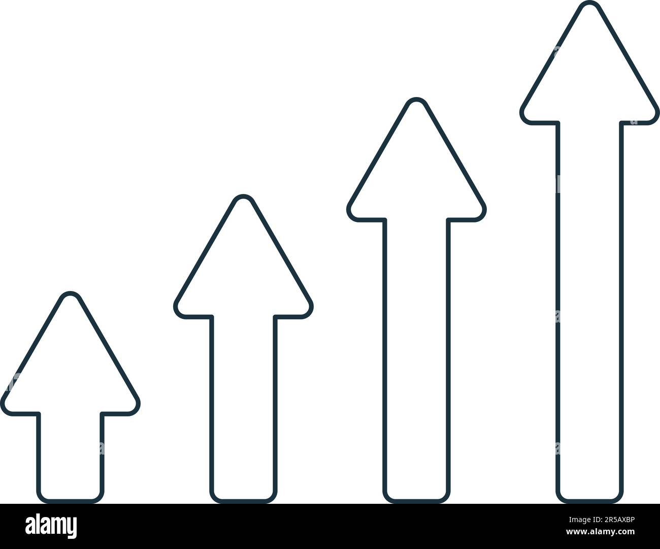 Increase icon. Monochrome simple sign from performance collection ...