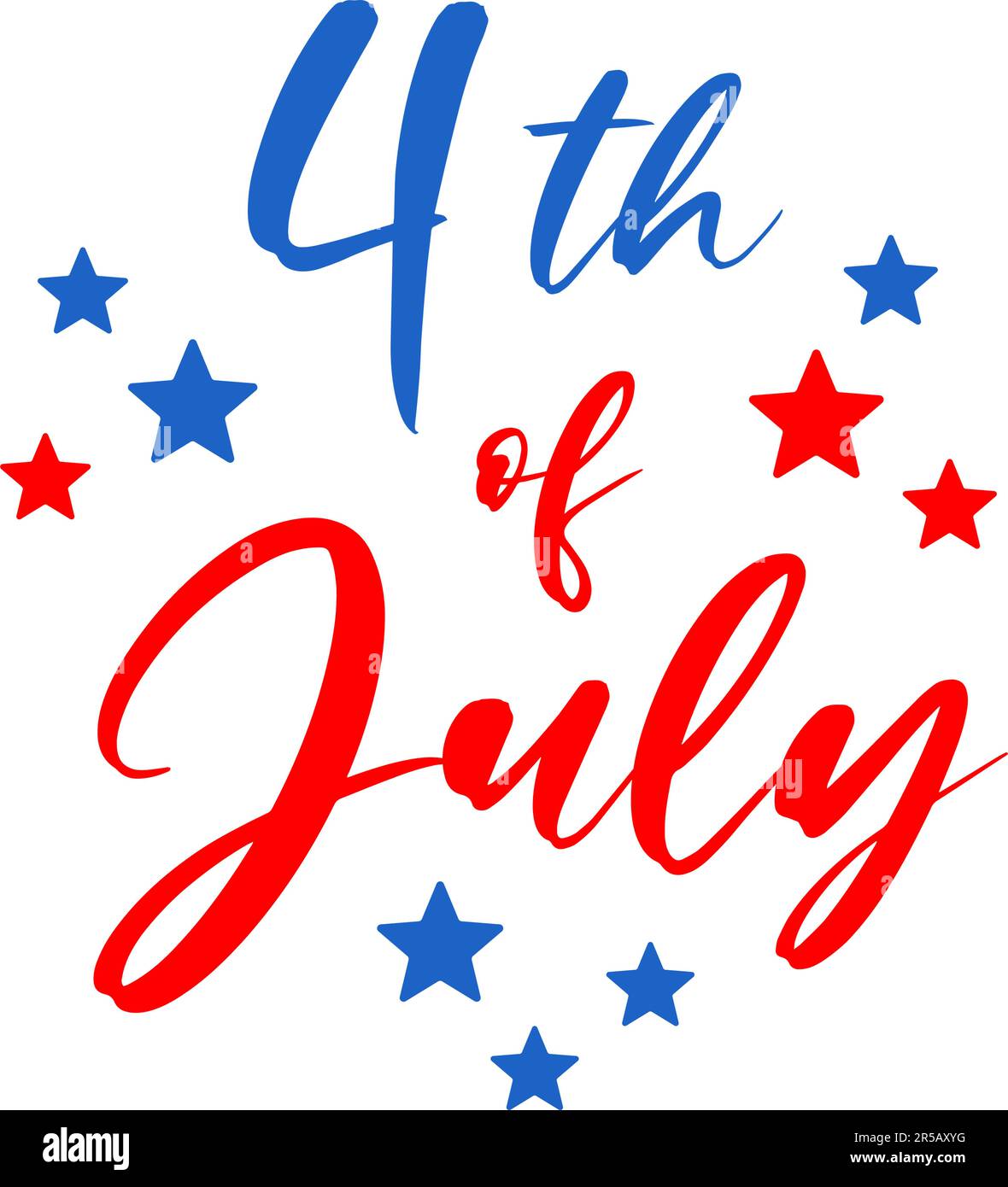 Happy 4th of July lettering with stars. Vector illustration Stock ...