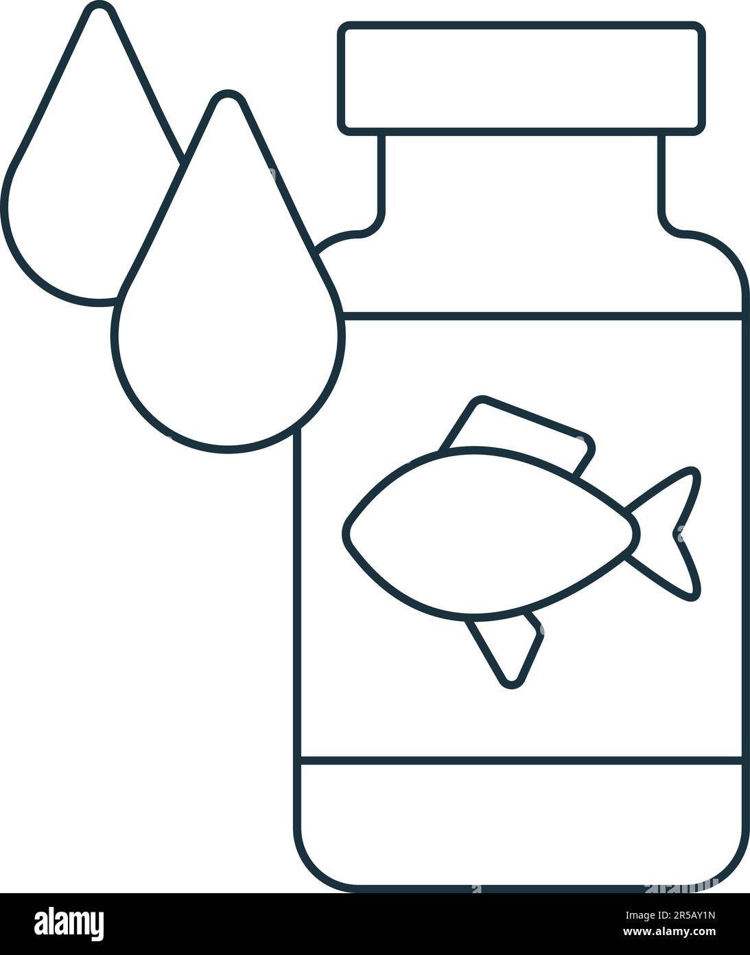 Fish oil icon. Monochrome simple sign from pharmacy collection. Fish ...