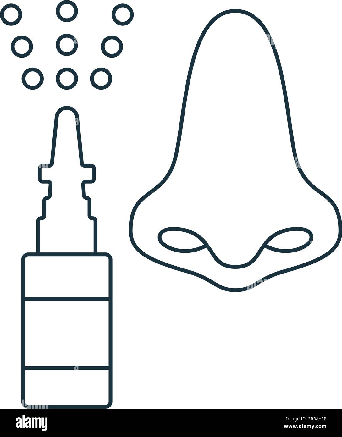Nasal drops icon. Monochrome simple sign from pharmacy collection ...