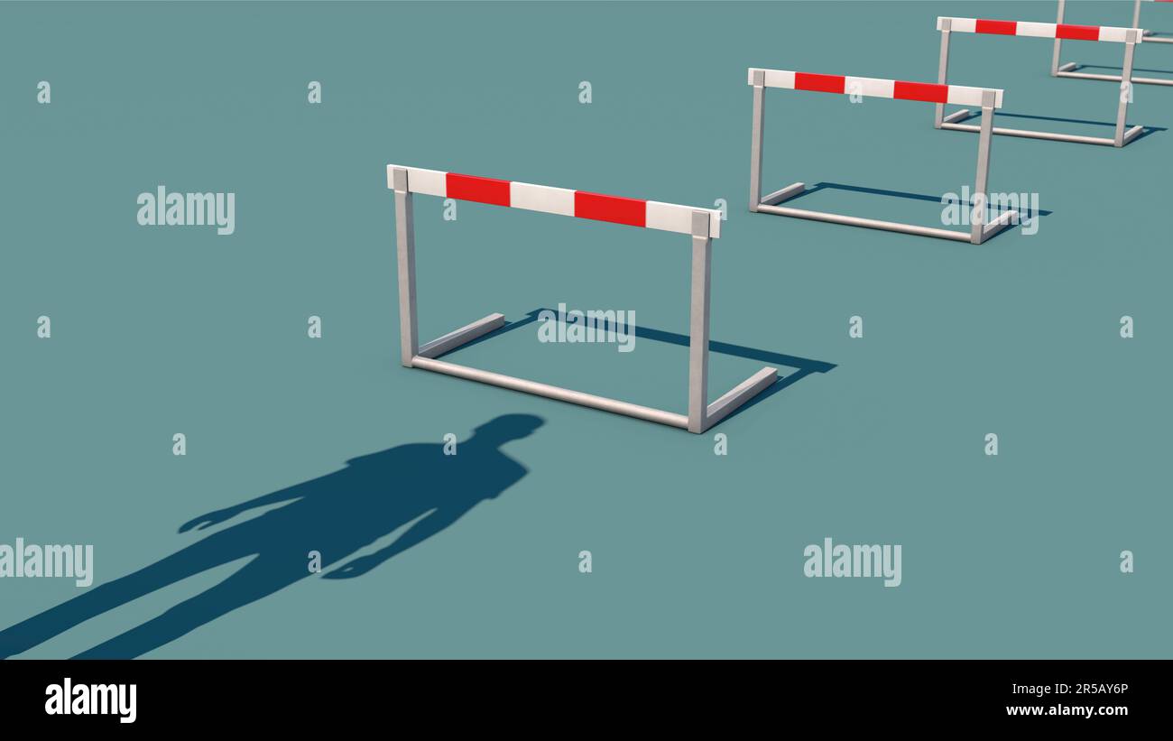 Life as a hurdling - person faces challenges Stock Photo - Alamy